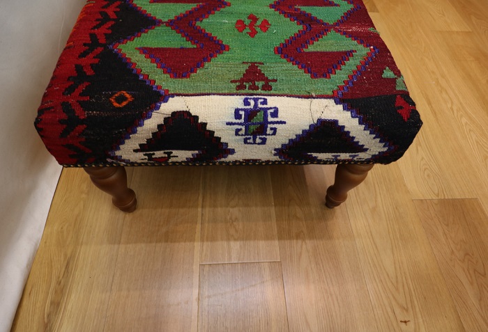 Antique Kilim Ottoman Stools | Rug Store - R5970