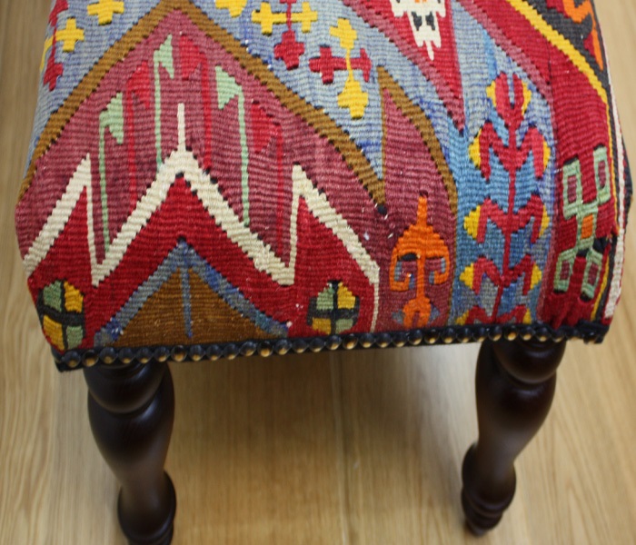 Antique Turkish Kilim Bench Stool at Lower Price on Rug Store UK - R4026