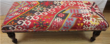 Antique Turkish Kilim Bench Stool at Lower Price on Rug Store UK - R4026